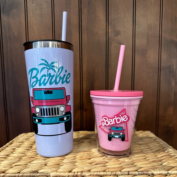 Other | Custom Made Barbie Cups Tumblers Beer Can Glasses Wbamboo Lid ...